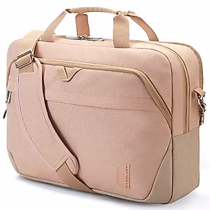 BAGSMART Laptop Bag for Women, 15.6 Inch Laptop Briefcase, Laptop Case Lockable Computer Bag, Laptop Messenger Bag for Travel Business, Pink