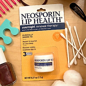 Neosporin Lip Health Overnight Renewal Therapy, 0.27 Oz, Pack of 2