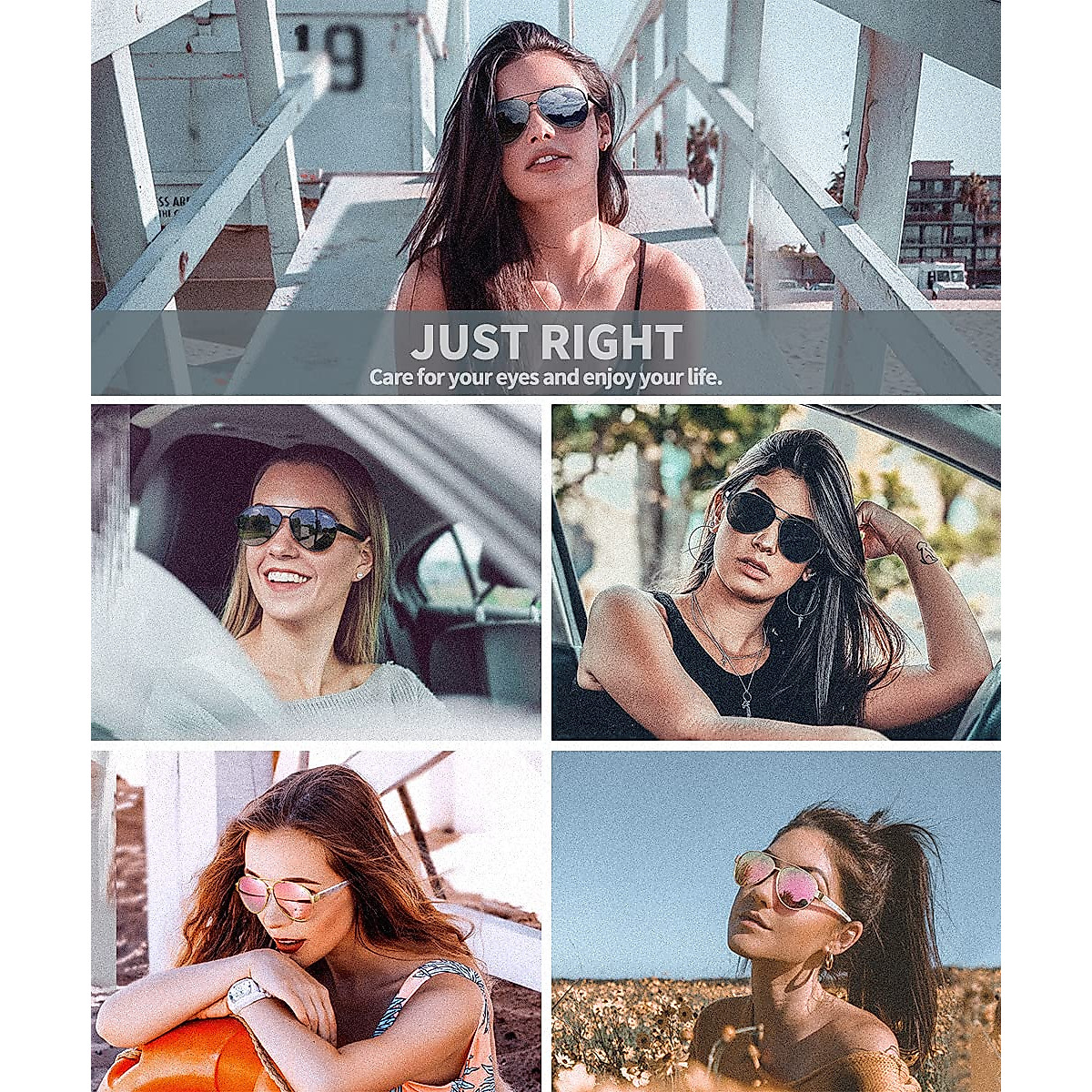 AWGSEE Aviator Sunglasses for Women Polarized UV Protection Sun glasses Mirrored Lens