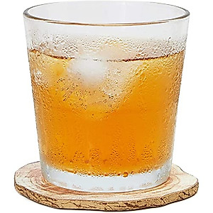 Juvale 6 Pack Round Textured Print Wooden Coasters for Drinks and Tabletops, Rustic Home Decor (3.9 in)