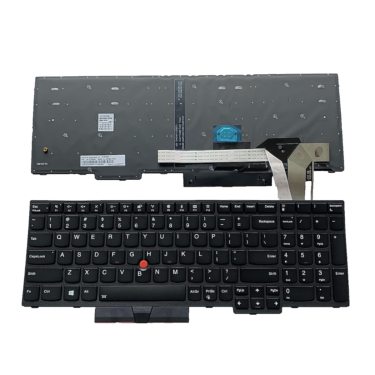 Tiugochr Laptop Replacement US Layout with Backlight with Pointing Keyboard for Lenovo ThinkPad E580 E585 E590 E595 T580 T590 L580 L590 P52 P72 P53 P53S P73 01YP640 01N729 01YP560 PK131672B00 01YP680