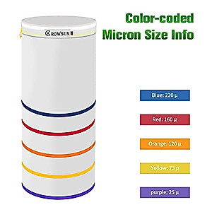 Growsun All Mesh Bubble Bag 32 Gallon 5 Bags Herb Ice Hash Micron Bags Essence Extractor Kit, 8’’x8’’ Pressing Screen Include