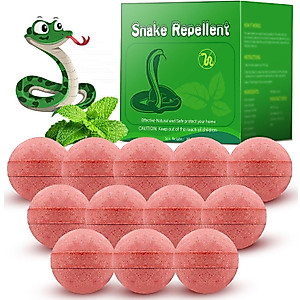 YJOO 12 Pack Snake Repellent for Yard Powerful, Natural Snakes Balls for Repelling Snakes Rats and Other Pests, for Outdoor Indoor Lawn Garden Camping Fishing
