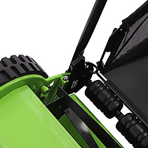 TBVECHI Lawn Mower, 12" 5-Blade Reel Manual Lawn Mower, Adjustable Cutting Handle Height Push Reel Lawn Mower w/23L Grass Catcher