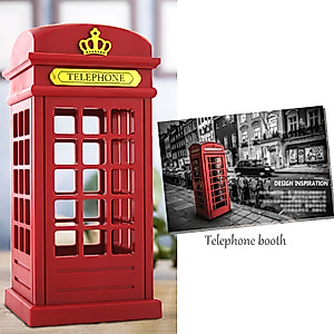 Anten Telephone Booth Vintage London Designed USB Charging LED Night Lamp Touch Sensor Table Desk Light Touch Panel Power-Saving Light Bedside Lamp