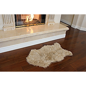 Nouvelle Legende® Faux Fur Sheepskin Premium Rug Single (23 in. X 40 in.) Tan