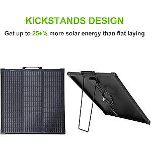LensunSolar Innovative 55W 12V Solar Panel with Kickstand, Lightweight, Waterproof, Super Thin for RV Campers Power Station Camping, Only 4.4 lbs/2kgs