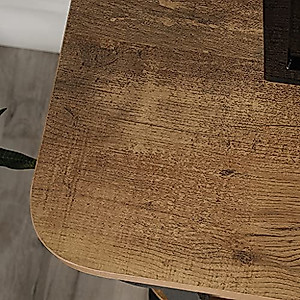 Sauder Station House Wood & Metal TV Credenza with Storage, for TVs up to 54", Etched Oak Finish