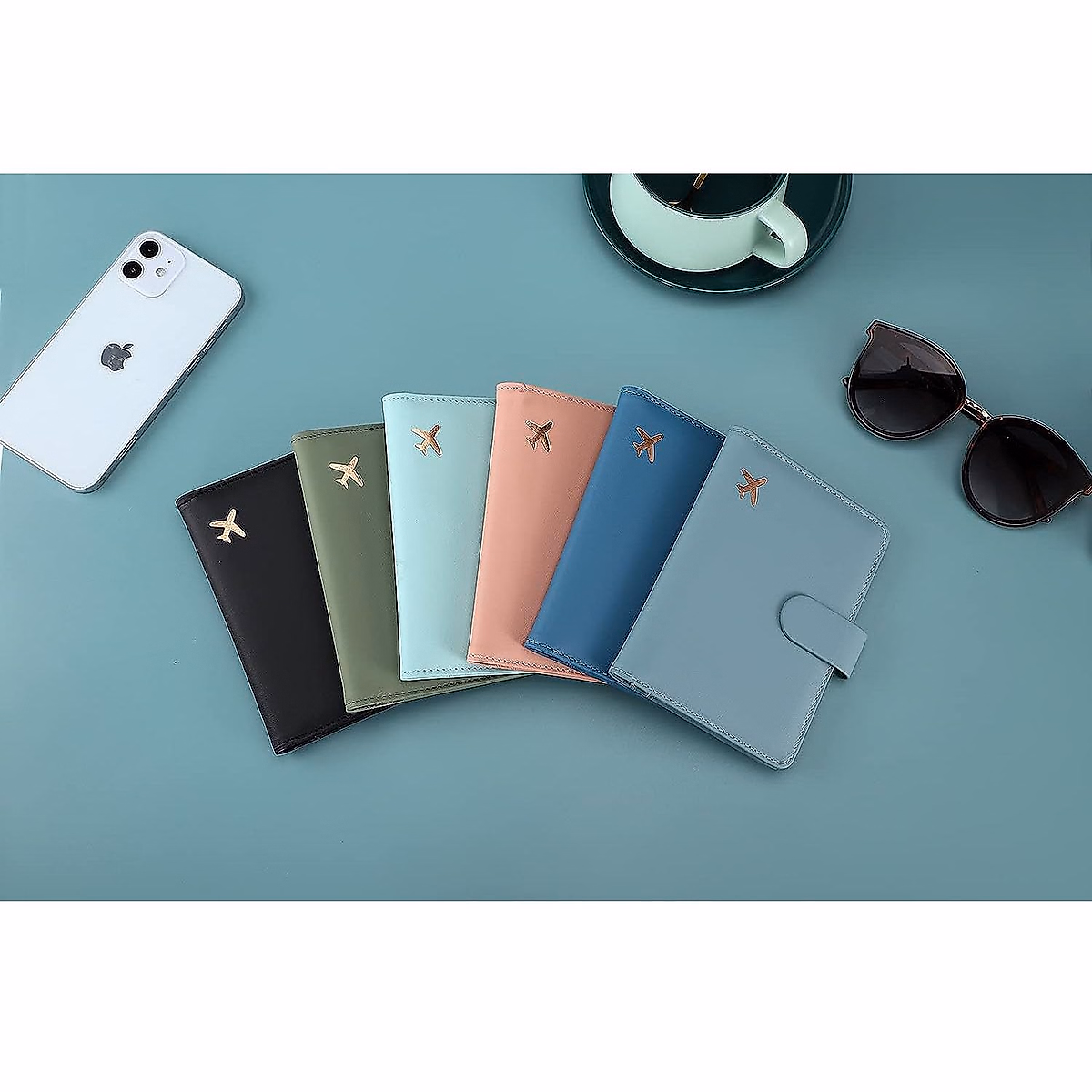 Melsbrinna Passport Holder Covers Case, Waterproof Rfid Blocking Travel Wallet Passport Holder with Pen Holder, Cute Passport Book for Women/Men (Moss green)