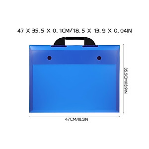 OATIPHO Filer Folders, File Organizer 18.5X14 Portfolio A3 Plastic Transparent Oxford Cloth Edge Waterproof Expansion Envelopes, Letter Booklet Expanding File for Office School Travel Art Music Use