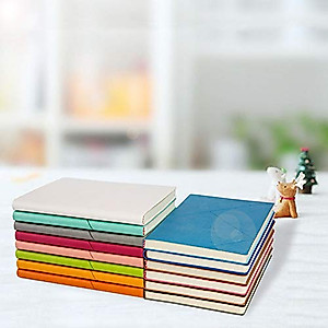 EMITEC Leather Composition Journal Notebook - Classic A5 Wide Ruled Writing Subject Notepad Colorful Hardcover Travel Diary Journals Notebook for Students 100 Sheets/Random Color Set of 3