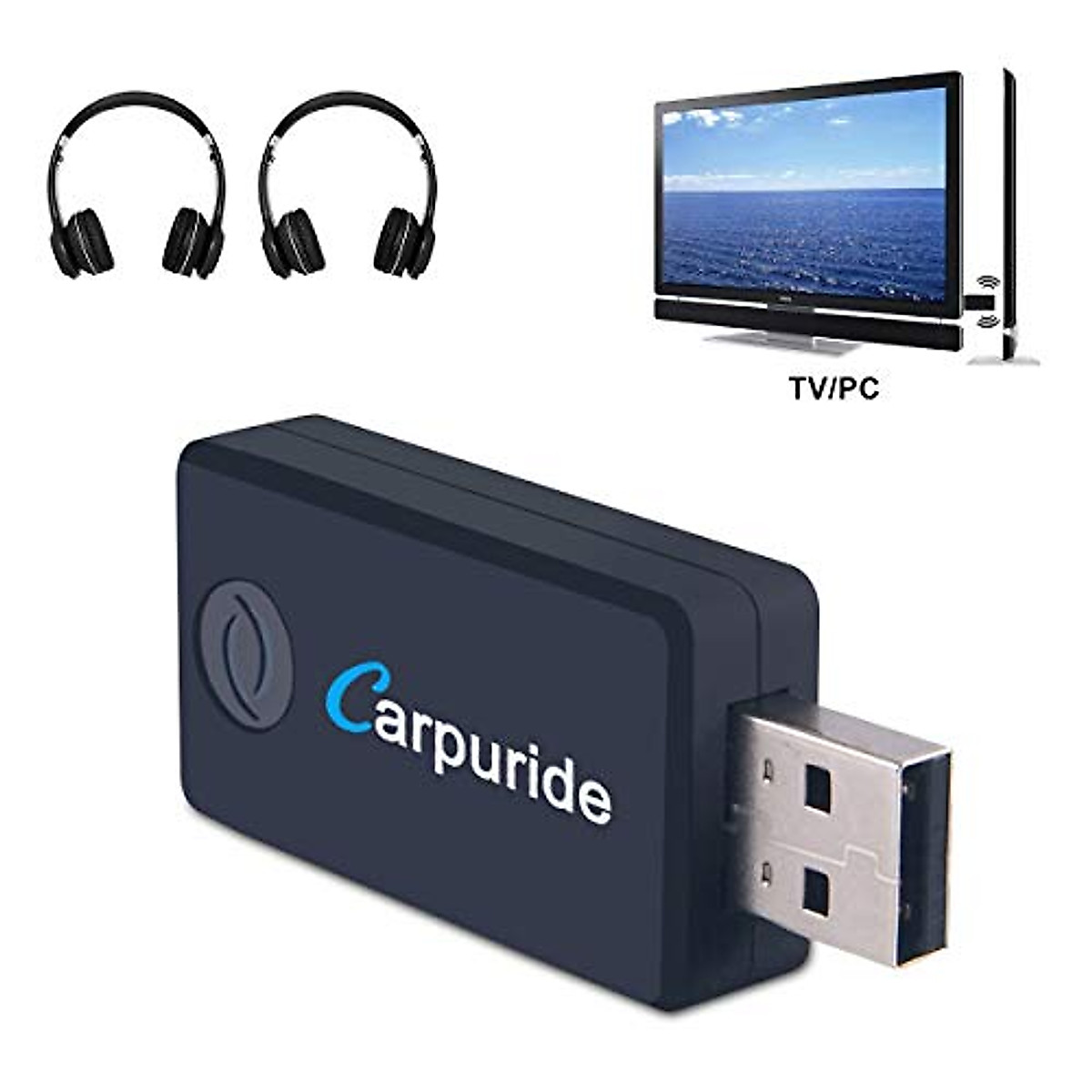 Bluetooth Transmitter for TV PC, (3.5mm, RCA, Computer USB Digital Audio) Dual Link Wireless Audio Adapter for Headphones, Low Latency, USB Power Supply