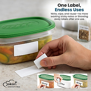 Jokari Label Erasable Food Labels with Markers, 70 Assorted Labels