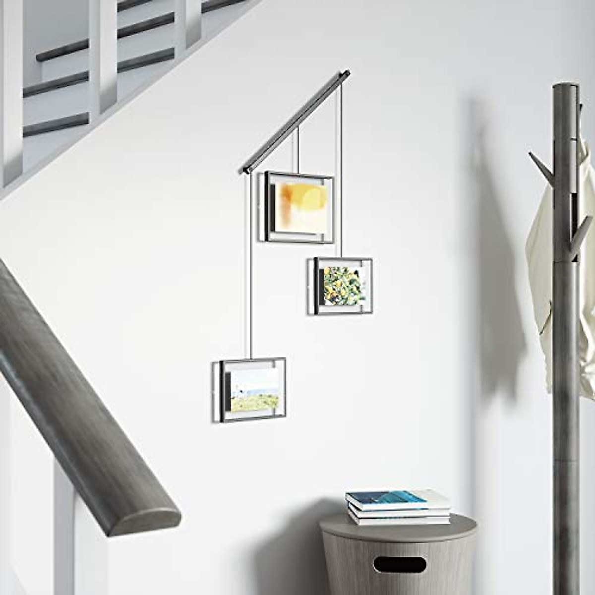 Umbra Exhibit Picture Frame Gallery Set, Adjustable Wall Collage Displays Three 8x10" Photos, Set of 3 Large, Black