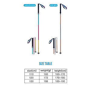 3 Section Trekking Poles Lightweight Aluminium Walking Poles Adjustable Trekking Sticks Collapsible Sticks 2pcs (Rainbow, 110cm/43.3inch)