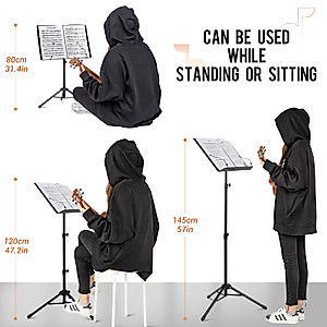 CAHAYA Sheet Music Stand with Carry Bag Notes Books Stand Laptop Stand Tablet Desk Top Stand CY0234