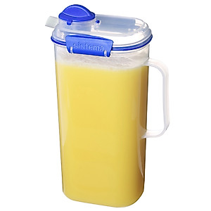 Sistema KLIP IT Utility Collection Juice Pitcher, 67.6 oz./2.0 L, Clear/Blue