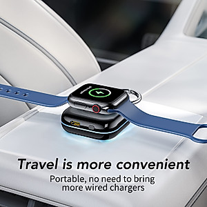 HUOTO Portable Charger for Apple Watch,Wireless Magnetic iWatch Charger 1200mAh Power Bank Travel Keychain Accessories Smart Chargers for Apple Watch Series 10/9/8/7/6/SE/5/4/3/2/1/UItra/UItra 2