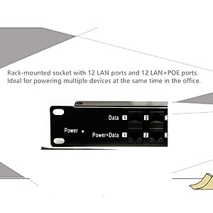 PoE Texas POE-12-24v60w | 12 Port Passive PoE Injector - Power Over Ethernet with 24 Volt 60 watt Power Supply for Ubiquiti, Mikrotik and Similar Devices