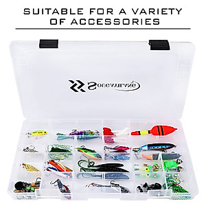 Sougayilang Fishing Tackle Boxes - 3600 3700 Plastic Storage Organizer Box with Removable Dividers - Fishing Tackle Storage - 4 Packs 3700 Transparent Tackle Trays