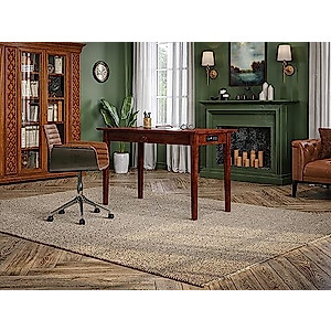 AFI, AH12114, Shaker Desk with Drawer and Charging Station, Walnut