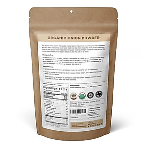 SPICY ORGANIC Onion Powder – 8 oz. – Certified USDA Organic - Non-GMO - White Onion Powder Seasoning for Dressings, Dips, Casseroles, Meat, Poultry, Baking, Sauces, Gravies, and Flavoring for Snacks
