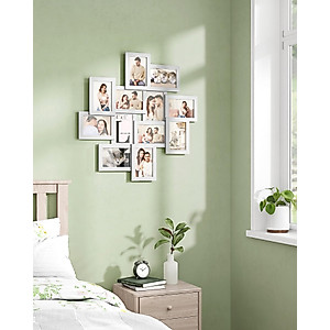 SONGMICS 4x6 Collage Picture Frames, 12-Pack Picture Frames Collage for Wall Decor, White Photo Collage Frame, Multi Picture Frame Set with Glass Front, Assembly Required