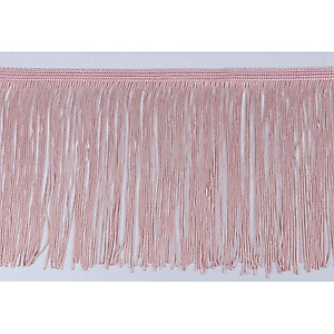 HEARTWISH Fringe Trim Lace Polyerter Fibre Tassel 6inch Wide 10 Yards Long for Clothes Accessories Latin Wedding Dress DIY Lamp Shade Decoration Black White Red(Nude Pink)