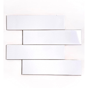 White Subway Tile Gloss Finish 2" X 8" ( 60 pieces- Box of 6.5 Sqft), Wall Tile, Backsplash Tile, Bathroom Tile, Designed in Italy