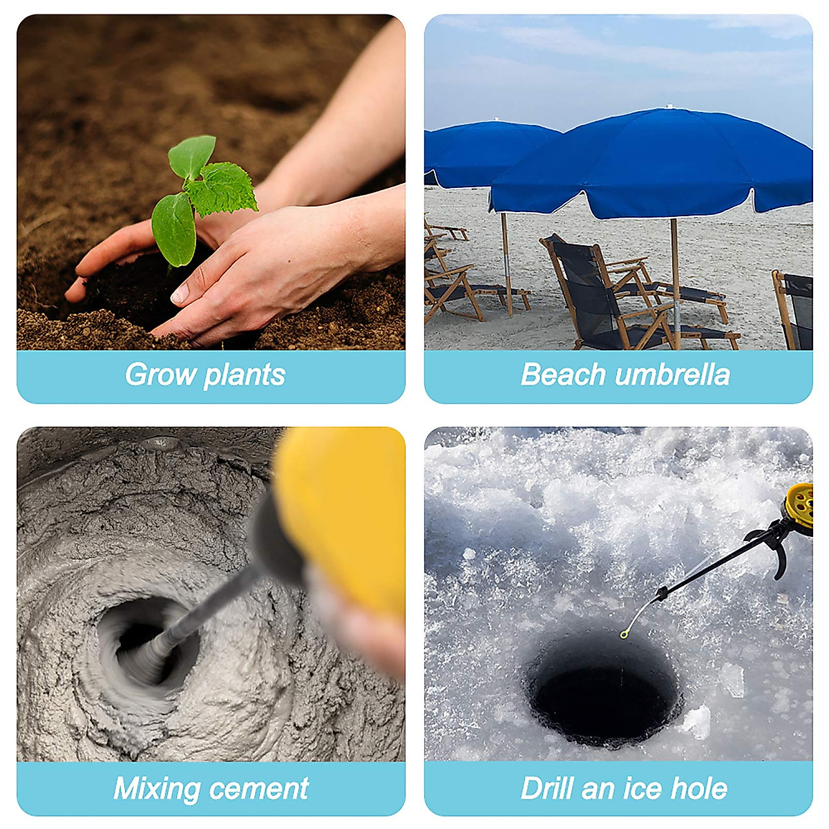 Auger Drill Bit for Planting-3”x12” Auger Drill Bit-Garden Auger Spiral Drill Bit for Bulb Planting,Heavy Duty Garden Auger for 3/8” Hex Driver Drill,Bouns 10 Plant Lables