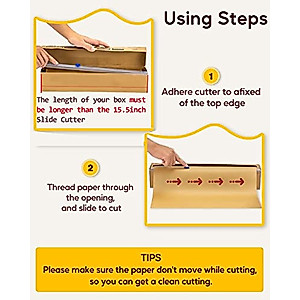 Katbite Slide Cutter 15.5 Inch for 15.5 Inches Plastic Food Wrap, Two Way Sliding Cutter for Aluminum Foil Parchment Paper Baking Paper Kitchen