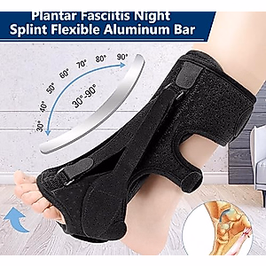 VIDECOR Plantar Fascia Night Splint,Soft Breathable Plantar Fascia Boot Night Splint Sock - Adjustable Foot Stretcher for Achilles Tendonitis, Drop Foot Brace for Right or Left Foot,C