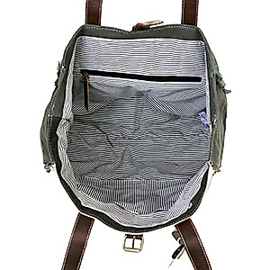 CLA Upcycle Canvas Bag, Handmade Canvas Bag With Leather, Canvas Tote Bag, Canvas Shoulder Bag, Canvas Handbag for Women (Brown Leather - Hair on)