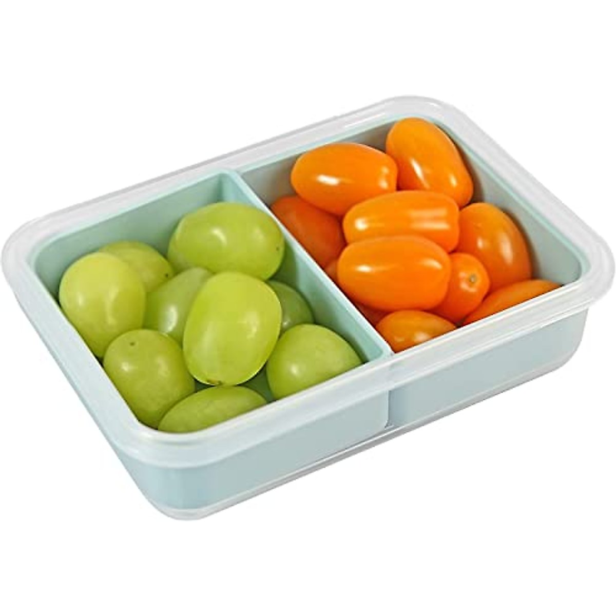 carrotez Food Storage Containers 2 Compartment, Meal Prep Container, Lunch Containers, Portion Control Container, BPA Free, Airtight Lids, Reusable, Snack Containers, 2 Cup (480ml)