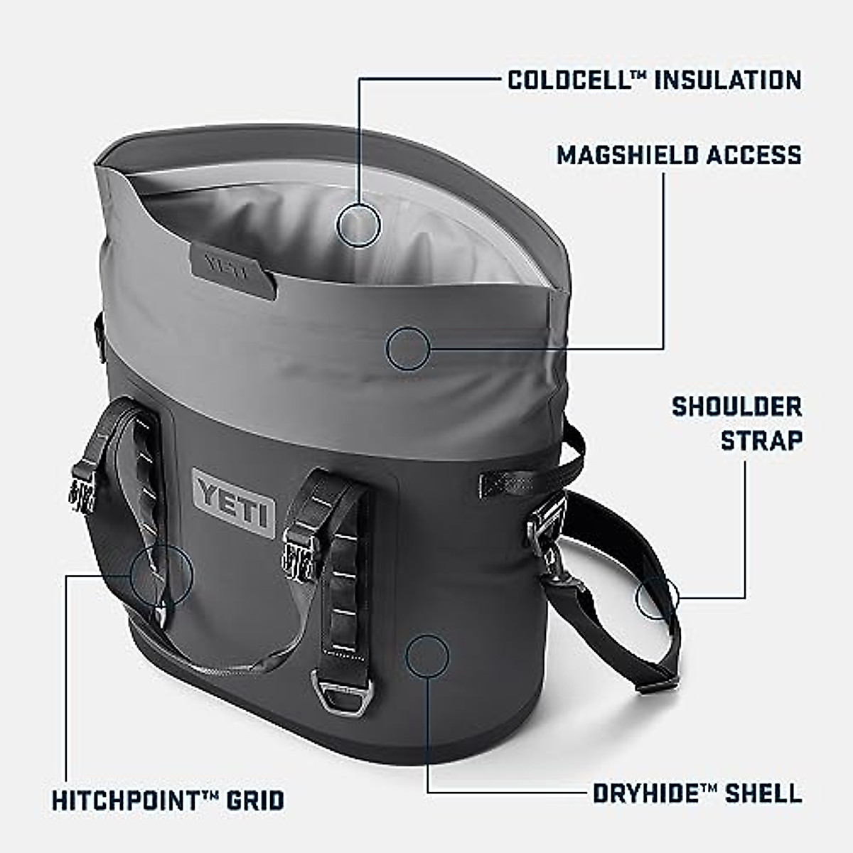 YETI Hopper M30 Portable Soft Cooler with MagShield Access, Charcoal