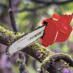 Sun Joe iON8PS2-LT-RED 40V Amp Cordless Multi-Angle Pole Chain Saw, 8", Kit (w/2.5-Ah Battery + Quick Charger)