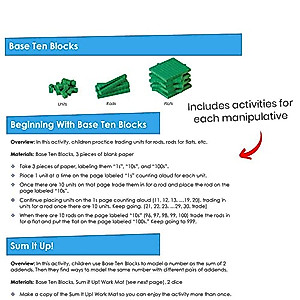 hand2mind Take Home Math Manipulatives Kit for Kids Grade K-2, with Snap Cubes, Base Ten Blocks, Cuisenaire Rods, Pattern Blocks, Color Tiles and Learning Clock, Homeschool Supplies (292 Pieces)