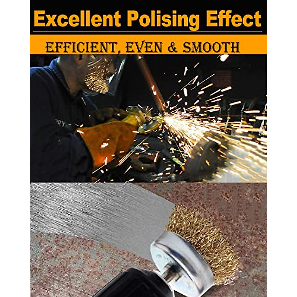 SHITIME 3 Inch Knotted Wire Cup Brush Set, 4 PCS Wire Brush for Drill with 1/4'' Hex Shank, Drill Wire Brush Attachment, Ideal for Removing Rust/Corrosion/Paint - Extend Life & Reduced Wire Breakage