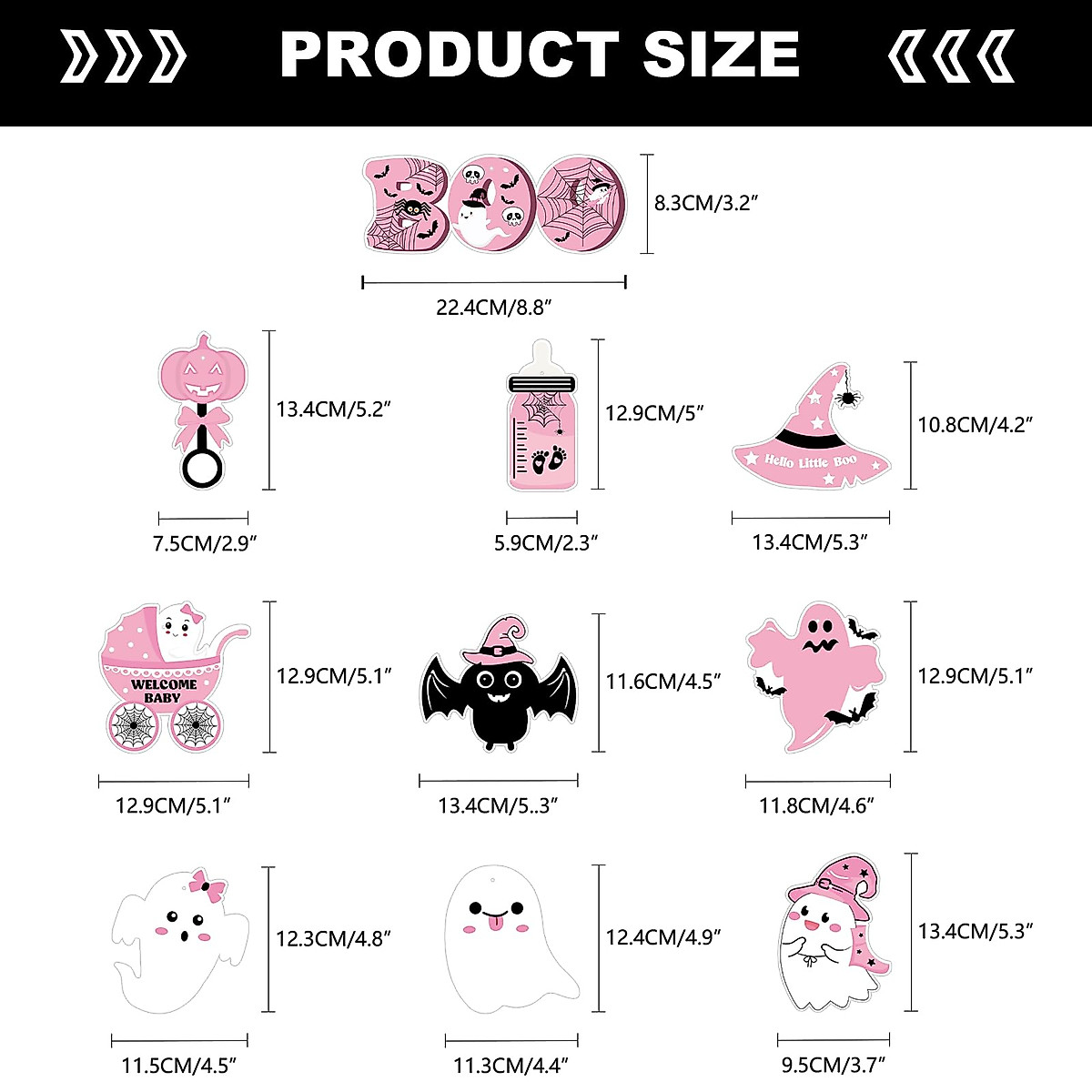 A little Boo Is Almost Due Banner,Pink Black Halloween Baby Shower Party Decorations for Girl,Little Boo Banner and Feeding Bottle Bat Spooky Hanging Swirls for Halloween Baby Gender Reveal Supplies