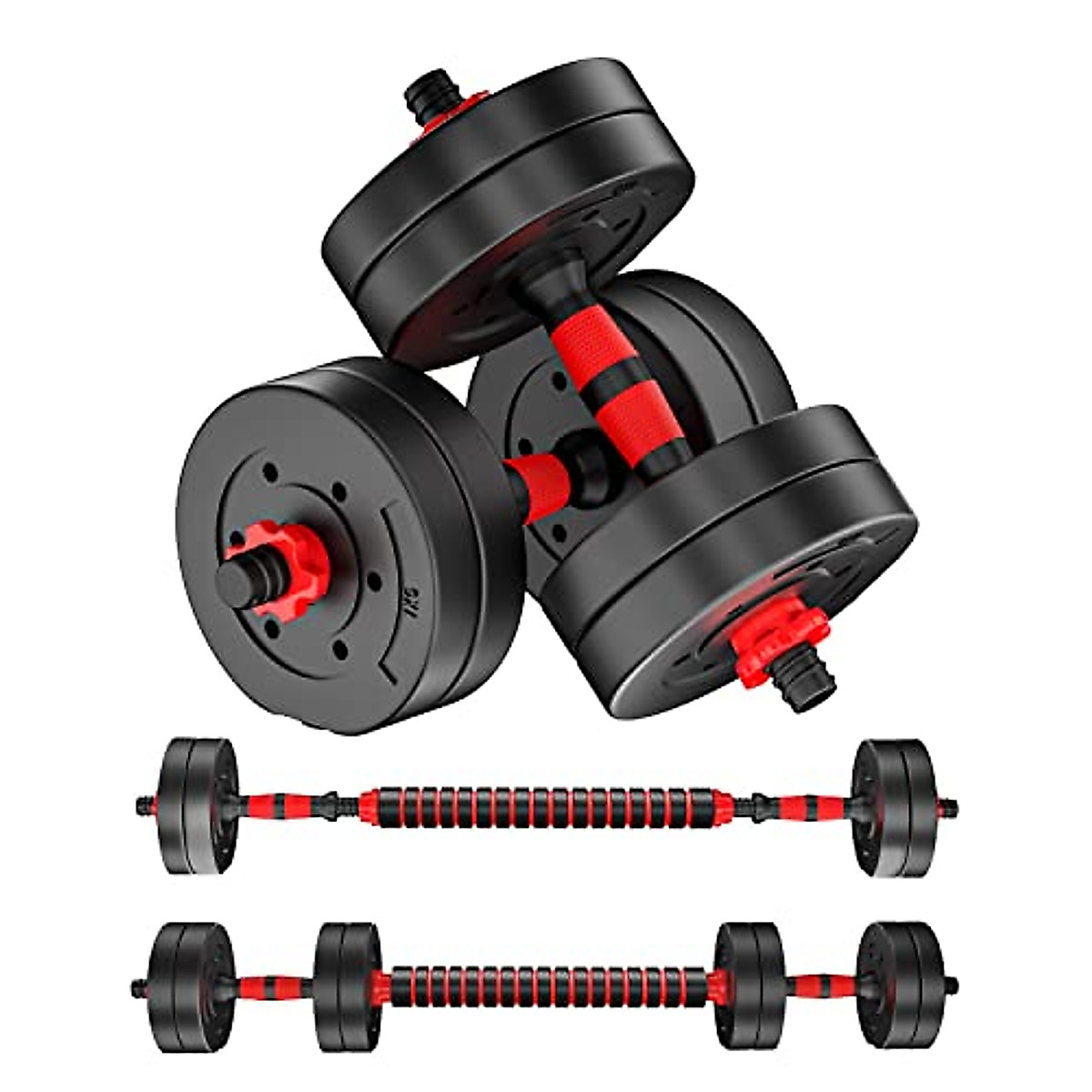 AJUMKER Dumbbells Barbell Set 22LBS 44LBS with Connecting Rod,Dumbbells Barbell Set,Adjustable Dumbbells Set,Adjustable Lifting Training Set for Men Women,Body Workout Home Gym Home Heavy Dumbbells (Type B-Amazon Fulfillment 20LBS)