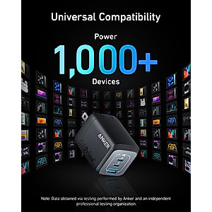 Anker Prime 67W USB C Charger, Anker GaN 3-Port Compact Fast PPS Wall Charger, For MacBook Pro/Air, Pixelbook, iPad Pro, iPhone 15/14/Pro, Galaxy S23/S22, Note20, Pixel, Apple Watch