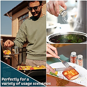 Lallisa 30 Pack Retro Style Salt and Pepper Shakers 2 oz Clear Glass Salt Shaker with Stainless Steel Lids for Kitchen Counter Table Restaurant Hold Various Condiments (Trendy)