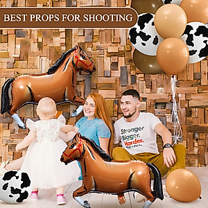 Jexine 146 Pcs Cowboy Birthday Party Decorations Western Party Balloon Garland Arch Kit Horse Balloons Cow Print Brown Blush Nude Balloons for Cowgirl Farm Horse Racing Derby Wild Party Baby Shower