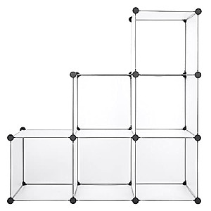 Modular Closet Systems Organizer 6-Cube Shelf Organizers with Shoe Rack DIY Plastic Storage Cubes for Efficient Space Saving