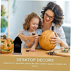 STOBOK 4pcs Tombstone Blackboard Decoration Desk Topper Decor for Home Woodsy Decor Desktop Decors Note Blackboards Decors Message Board Signs Display Board Household Wooden Mini Craft