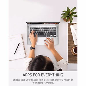 HP Chromebook 14 Laptop, Intel Celeron Processor, 4 GB RAM, 32 GB eMMC, 14” HD (1366 x 768) Touchscreen, Chrome OS, Webcam & Dual Mics, Work, Entertainment, Long Battery Life (14a-na0130nr, 2021)