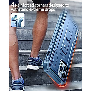 Dexnor for iPhone 13 pro max Case 6.7 Inch 2021, [Built in Screen Protector and Kickstand] Heavy Duty Military Grade Protection Shockproof Protective Cover for iPhone 13 pro max,Sierra Blue