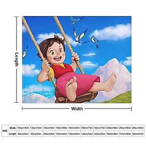 Heidi,a Girl of The Alps Poster Japanese Anime Fleece Throw Blanket for Bed Couch Sofa 300GSM Super Soft and Warm Flannel Blankets Home Decor 30"x40"