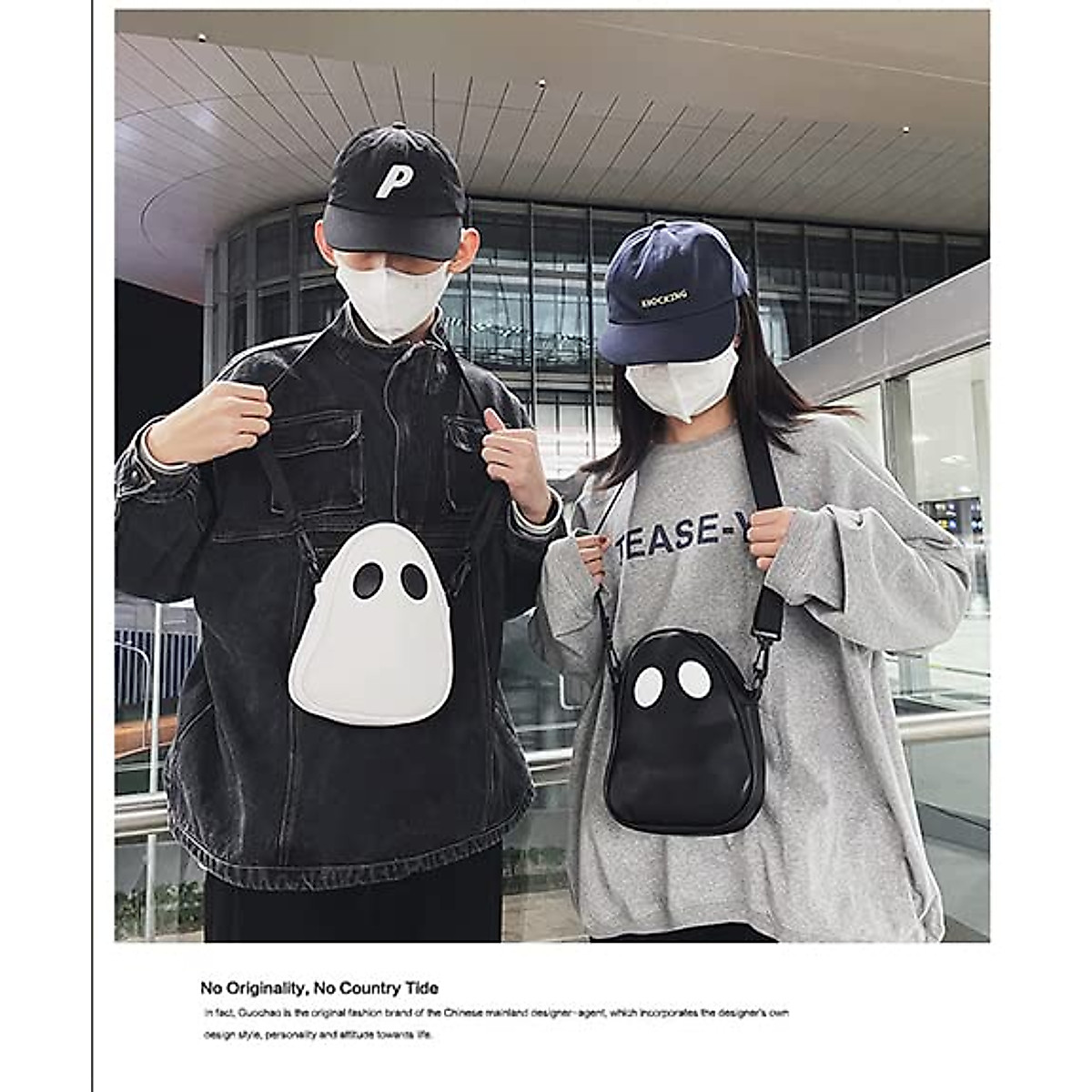 LoveWLC Special Ghost Face Handbags,White PU Ladies Purse