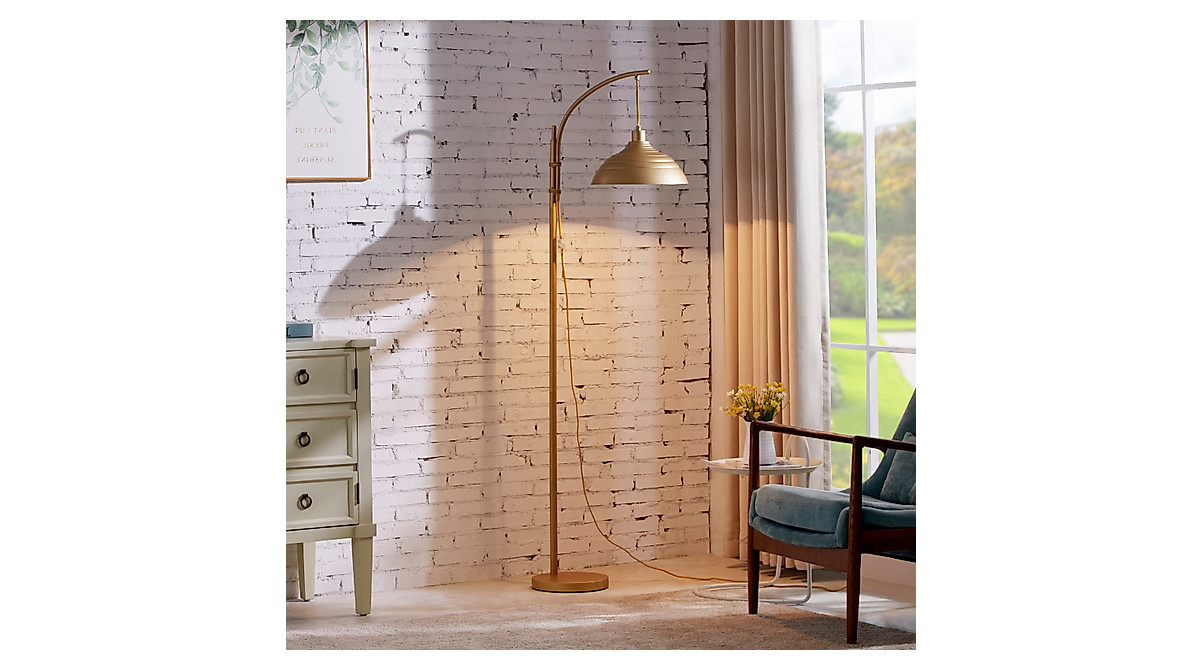 WOXXX Industrial Gold Floor Lamp - Modern Rustic Design